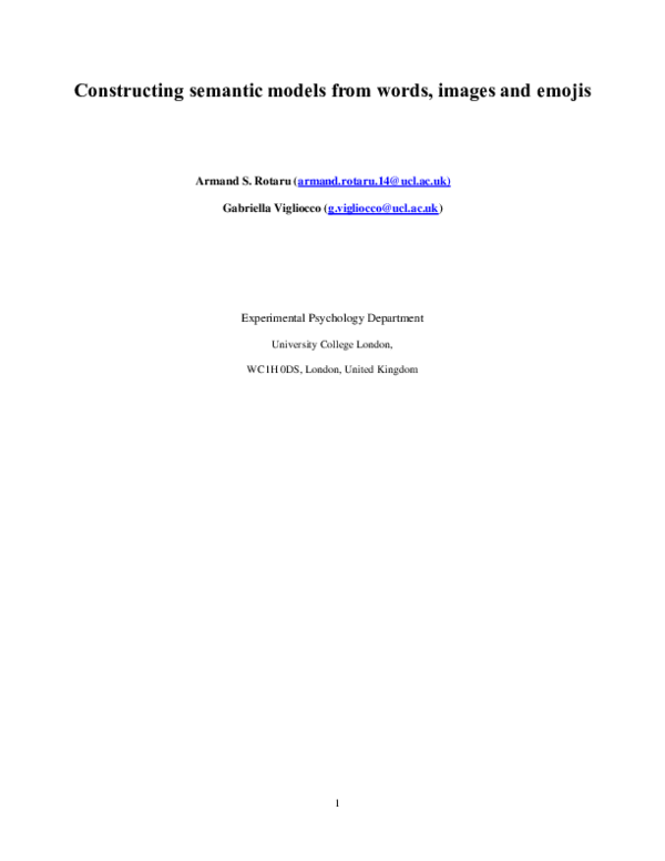(PDF) Constructing Semantic Models From Words, Images, and Emojis