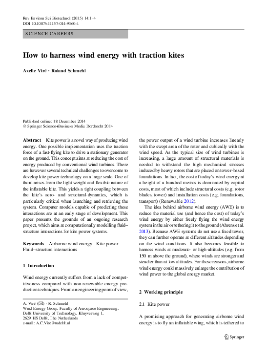 (PDF) How to harness wind energy with traction kites