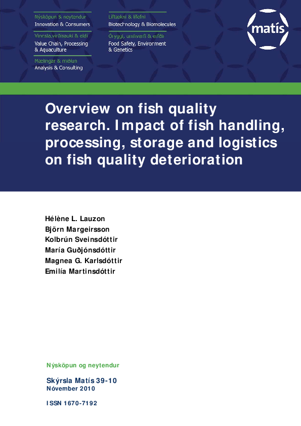 (PDF) Overview on fish quality research-Impact of fish handling ...