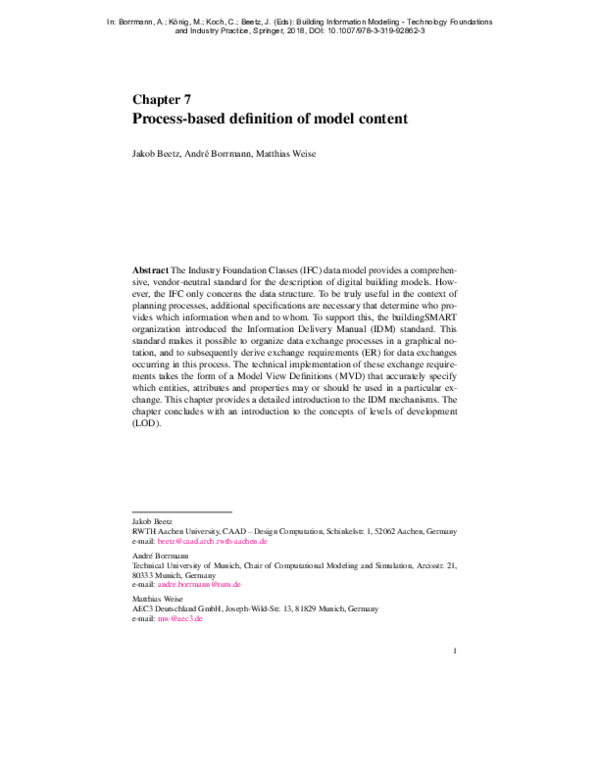 (PDF) Process-Based Definition of Model Content