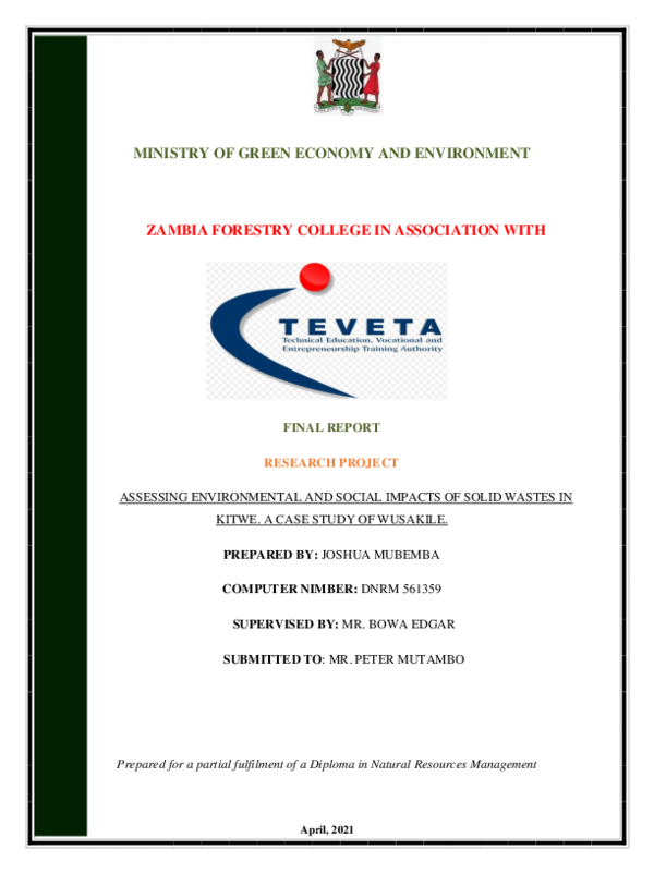 (PDF) Environmental and social impacts of solid wastes