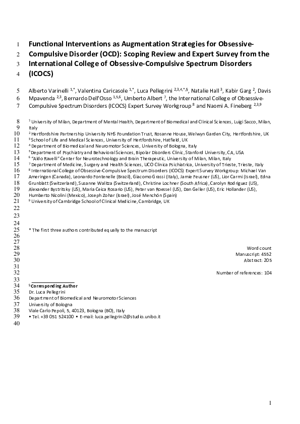 (PDF) Functional interventions as augmentation strategies for obsessive-compulsive disorder (OCD ...