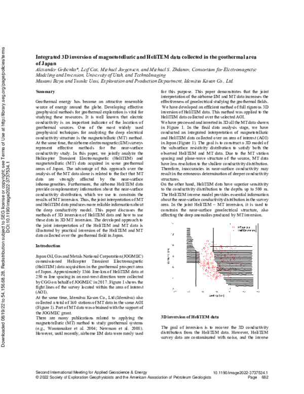 (PDF) Integrated 3D inversion of magnetotelluric and HeliTEM data ...