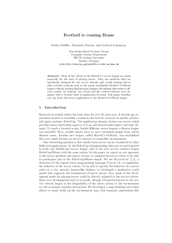 (PDF) Football is coming home | Alexander Ferrein - Academia.edu