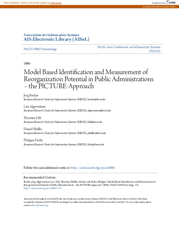 (PDF) Model Based Identification and Measurement of Reorganization ...