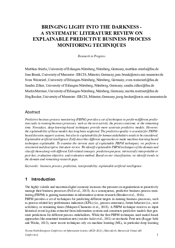 (PDF) Bringing Light Into the Darkness - A Systematic Literature Review on Explainable ...