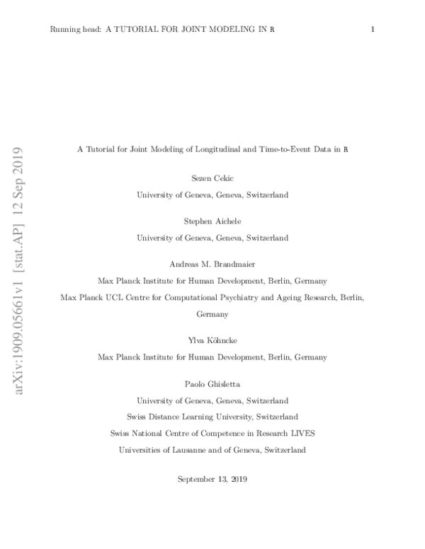 (PDF) A Tutorial for Joint Modeling of Longitudinal and Time-to-Event Data in R
