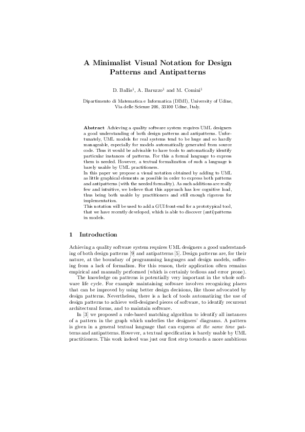 (PDF) A Minimalist Visual Notation for Design Patterns and Antipatterns | Marco Comini ...