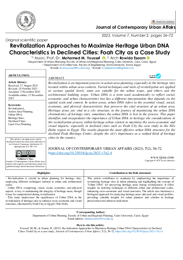 (PDF) Revitalization Approaches to Maximize Heritage Urban DNA ...