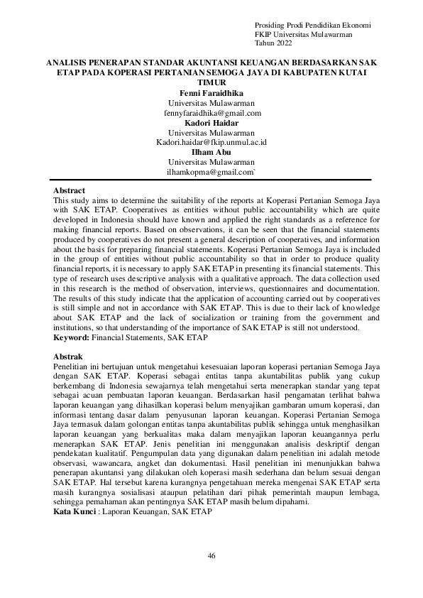 (PDF) Analisis Penerapan Standar Akuntansi Keuangan Berdasarkan Sak Etap Pada Koperasi Pertanian ...