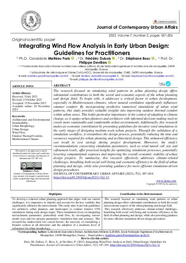 (PDF) Integrating Wind Flow Analysis in Early Urban Design: Guidelines ...