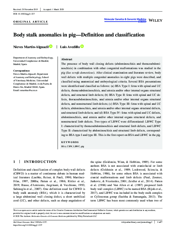 (PDF) Body stalk anomalies in pig-Definition and classification
