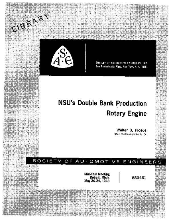 (PDF) NSU's double bank production rotary engine (for the NSU Ro 80)