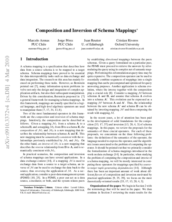 (PDF) Composition and inversion of schema mappings