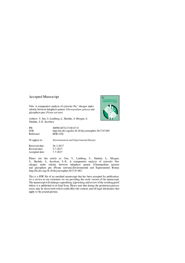 (PDF) A comparative analysis of cytosolic Na+ changes under salinity ...