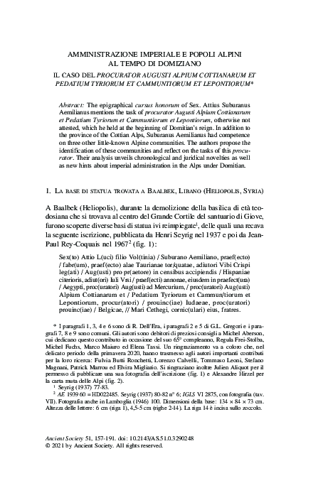 (PDF) Romeo Dell’Era, Gian Luca Gregori, “Amministrazione imperiale e ...