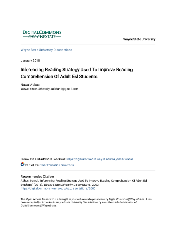 (PDF) Inferencing Reading Strategy Used To Improve Reading ...