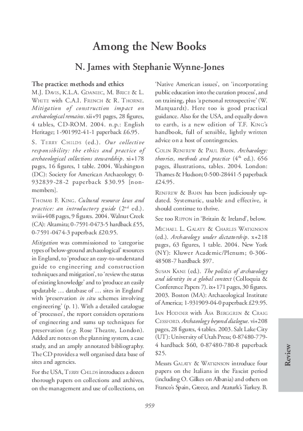 (PDF) Among the New Books