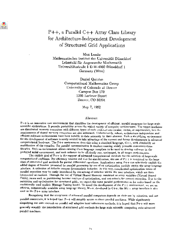 (PDF) Library for architecture-independent development of structured grid applications