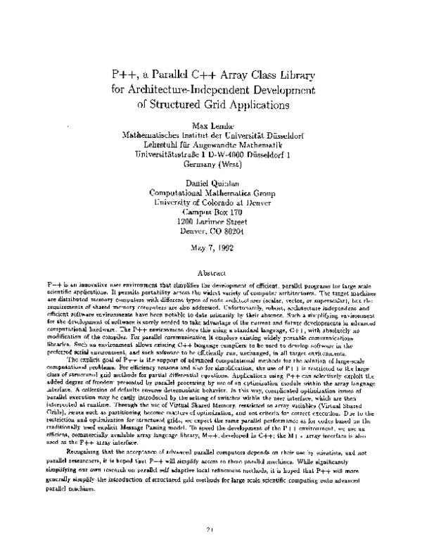 (PDF) Library for architecture-independent development of structured grid applications