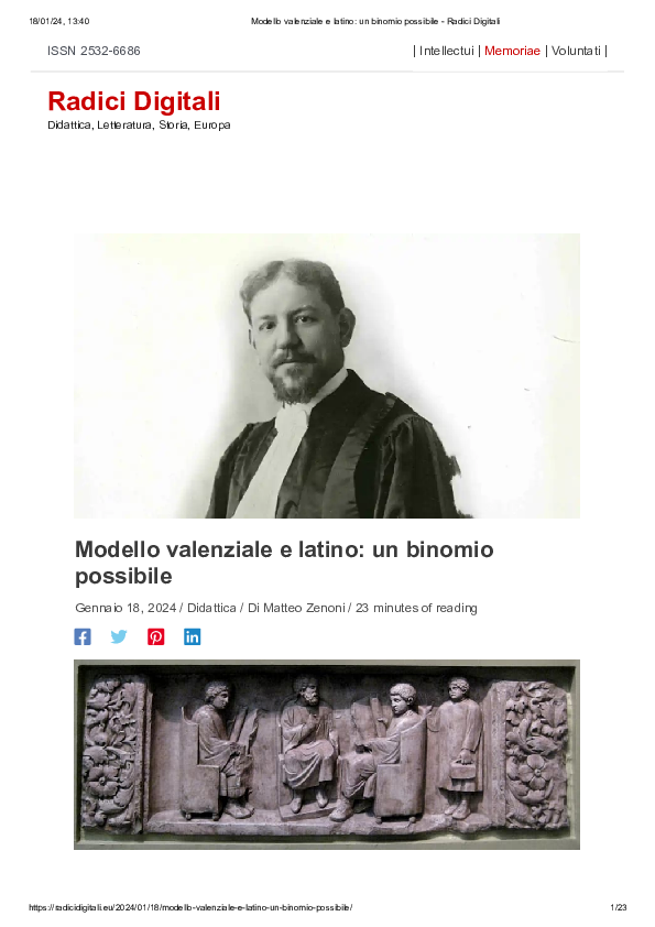 (PDF) Modello valenziale e latino: un binomio possibile | Matteo Zenoni ...