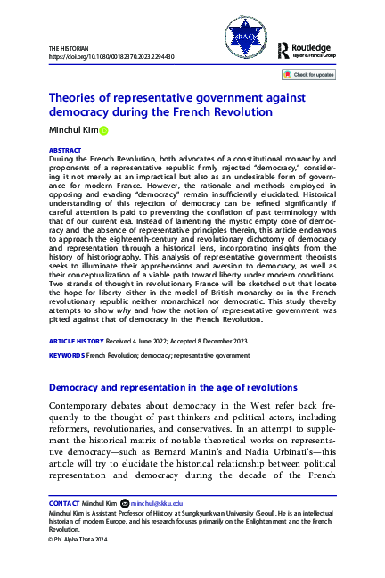 (PDF) Theories of representative government against democracy during ...