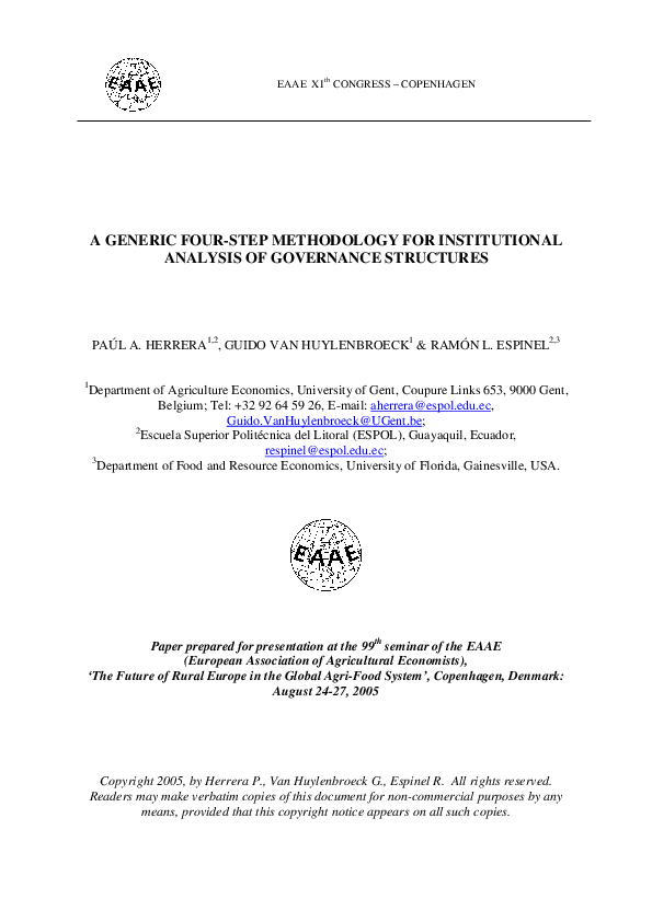 (PDF) A Generic Four-step Methodology For Institutional Analysis