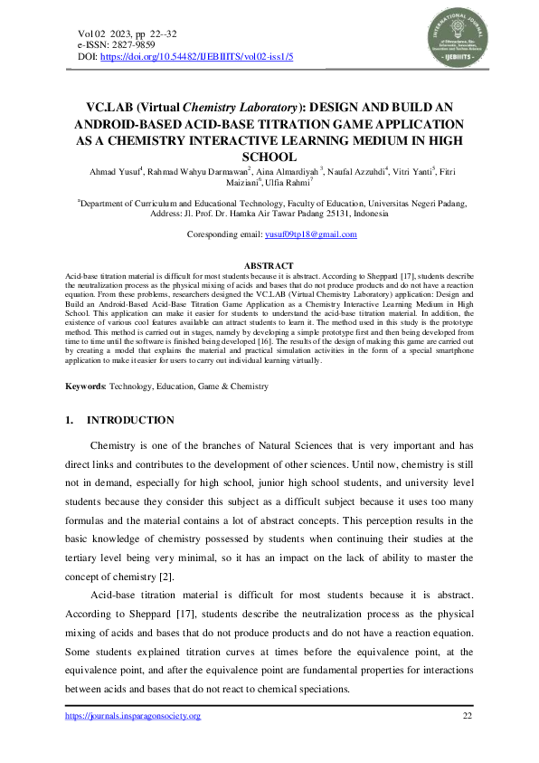 (PDF) VC.LAB (Virtual Chemistry Laboratory): DESIGN AND BUILD AN ...