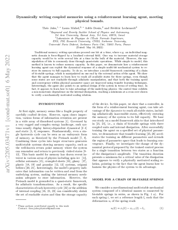 (PDF) Dynamically writing coupled memories using a reinforcement learning agent, meeting ...