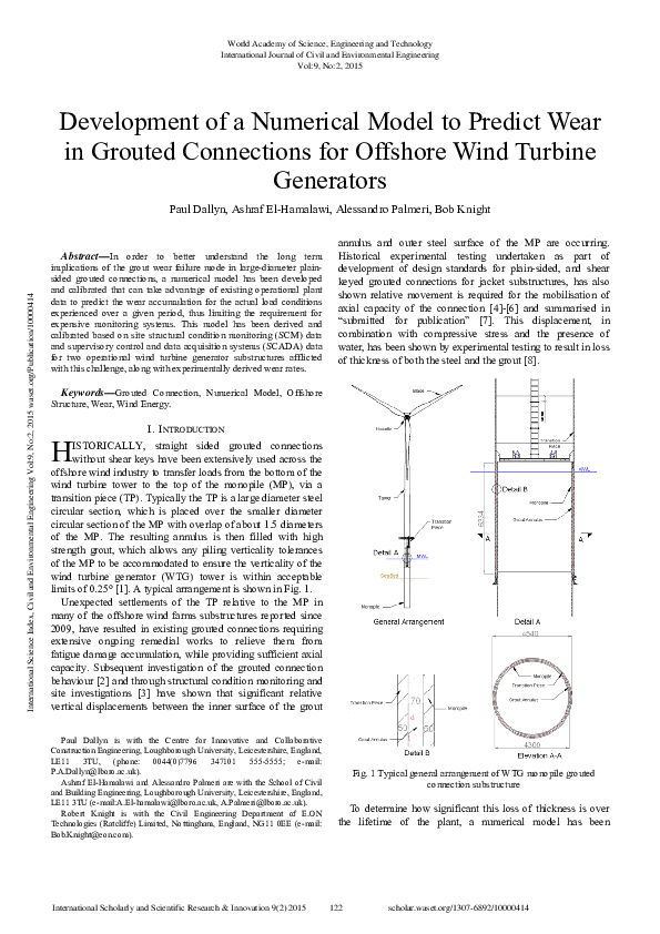 (PDF) Development Of A Numerical Model To Predict Wear In Grouted ...
