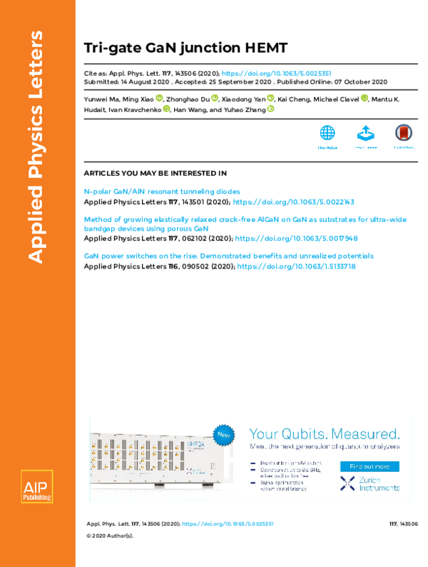 (PDF) Tri-gate GaN junction HEMT