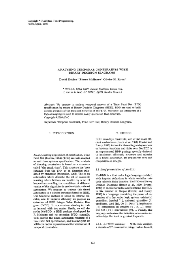(PDF) Analyzing Temporal Constraints with Binary Decision Diagrams