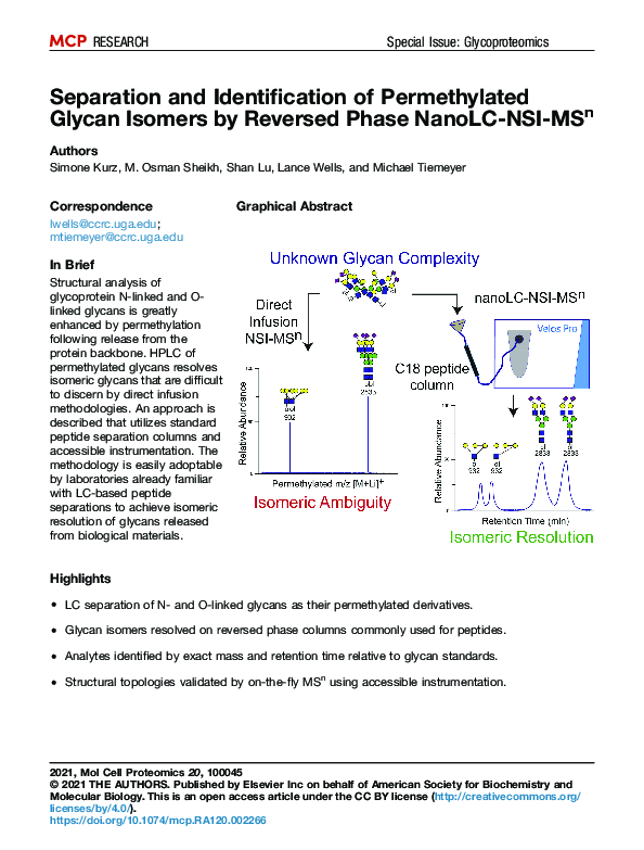 (PDF) Separation and identification of permethylated glycan isomers by ...