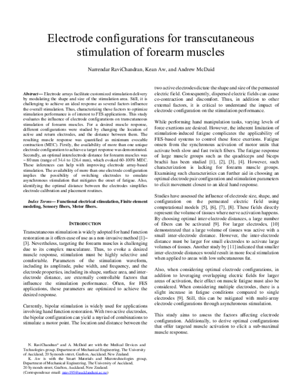 (PDF) Electrode configurations for transcutaneous stimulation of ...