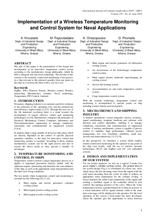 (PDF) Implementation of a Wireless Temperature Monitoring and Control System for Naval ...