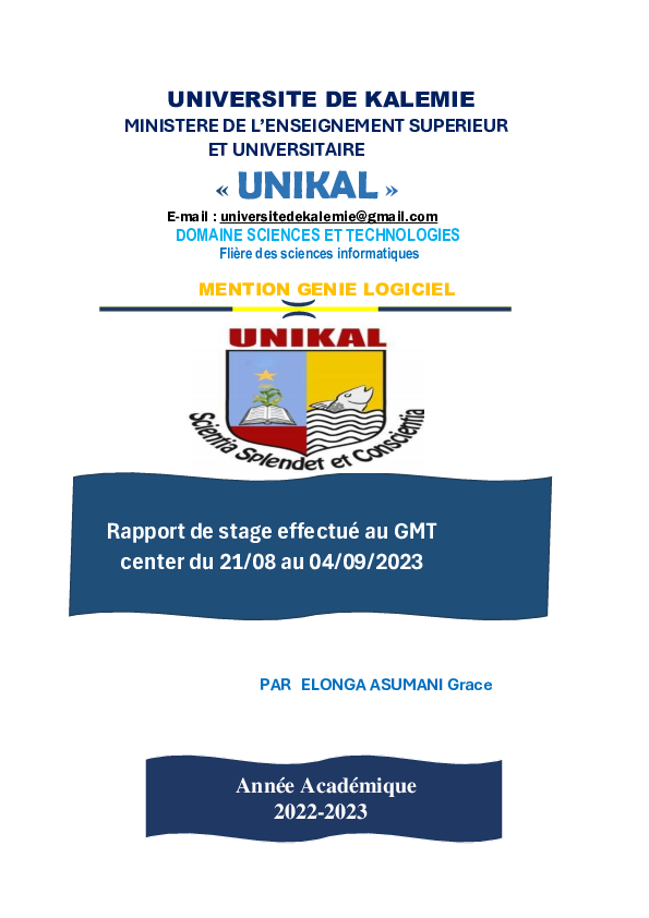 (PDF) Rapport de stage UNIKAL