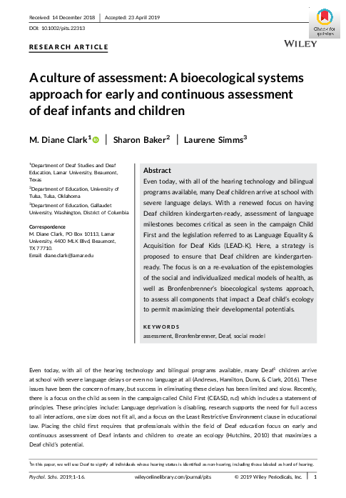 (PDF) A culture of assessment: A bioecological systems approach for ...