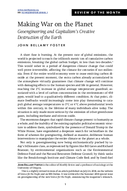 (PDF) Making War on the Planet