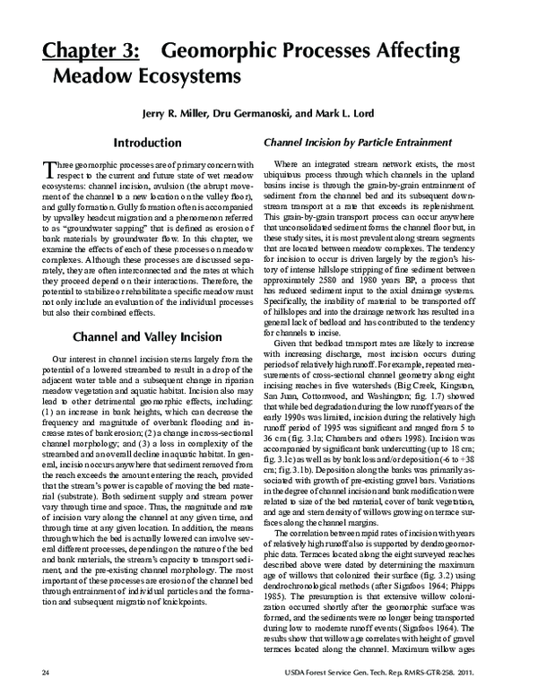 (PDF) Geomorphic processes affecting meadow ecosystems [chapter 3]