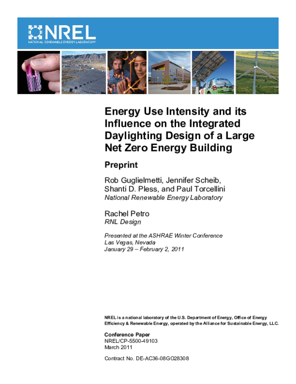(PDF) Energy Use Intensity and its Influence on the Integrated ...
