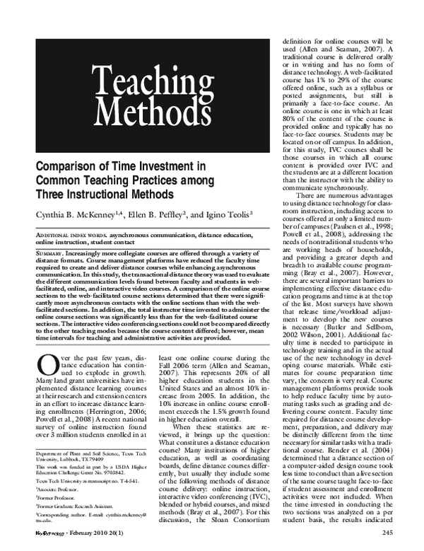 (PDF) Comparison of Time Investment in Common Teaching Practices among ...