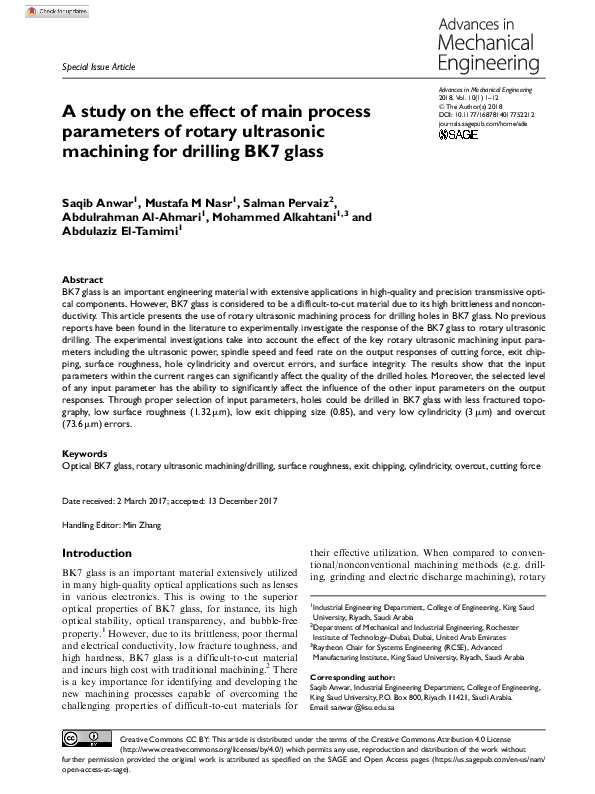 (PDF) A study on the effect of main process parameters of rotary ...
