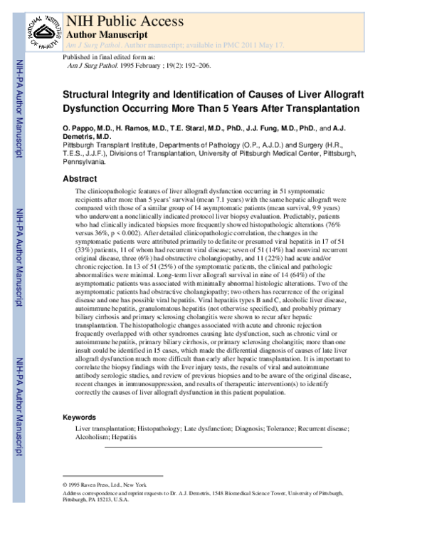 (PDF) Structural Integrity and Identification of Causes of Liver ...