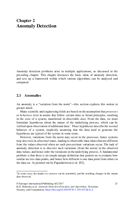 (PDF) Anomaly Detection