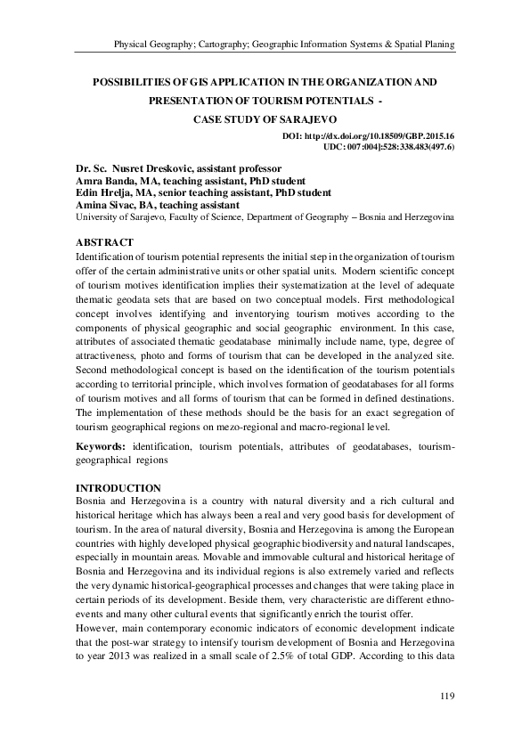 (PDF) Possibilities of Gis Application in the Organization and ...