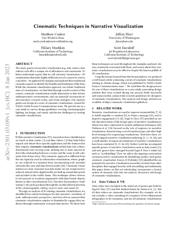 (PDF) Cinematic Techniques in Narrative Visualization