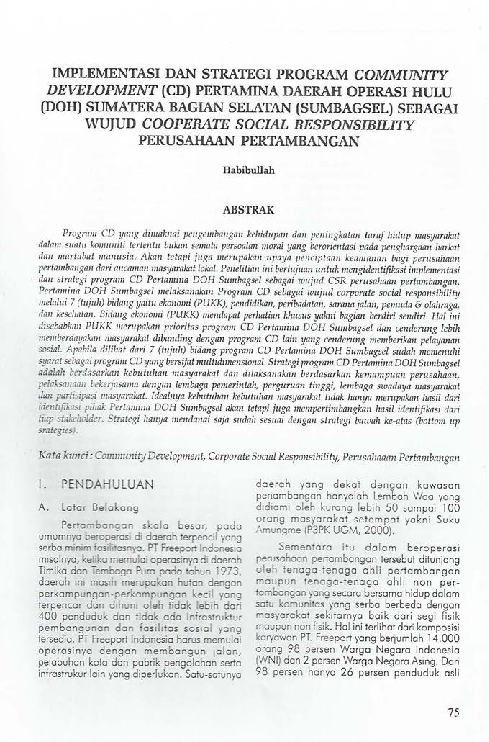 (PDF) Implementasi dan Strategi Program Community Development (Cd ...