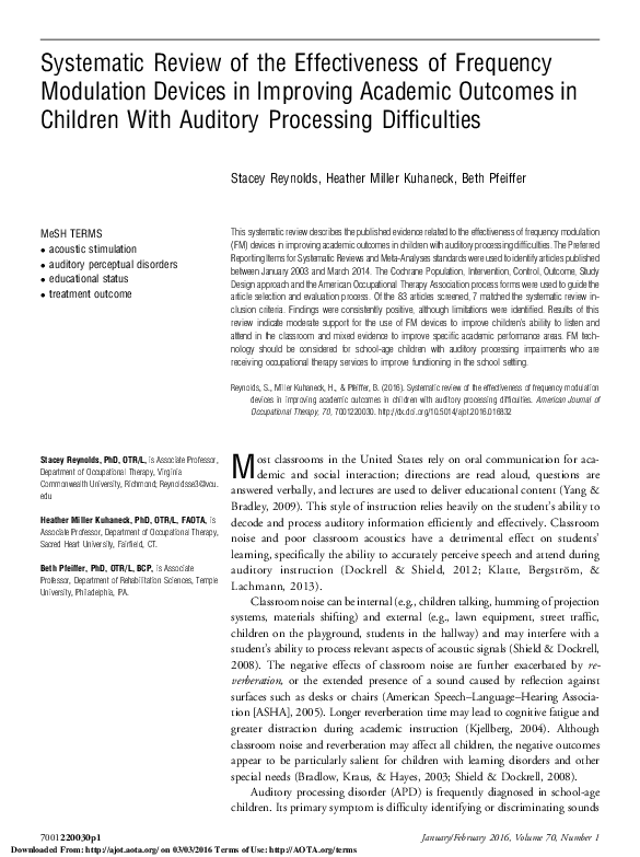 (PDF) Systematic Review of the Effectiveness of Frequency Modulation ...