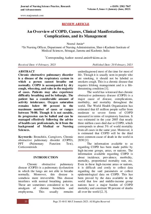 (PDF) An Overview of COPD, Causes, Clinical Manifestations ...