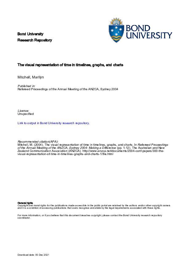 (PDF) The visual representation of time in timelines, graphs, and charts